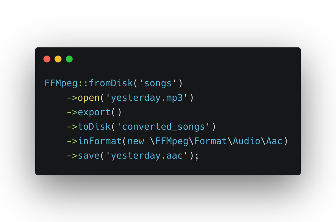 Laravel FFMpeg - Made with Laravel Laravel FFMpeg - Made with Laravel